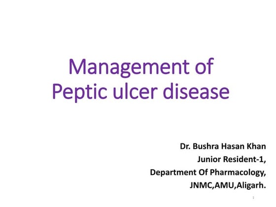 Peptic ulcer disease | PPT