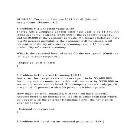 FINC 600 Week 1 Assignment Homework Problems | PDF