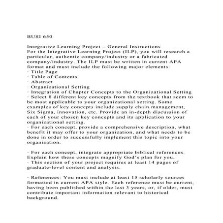 BUSI 650Integrative Learning Project – General Instructions.docx
