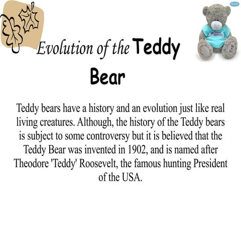 evolution of the teddy bear | PPT