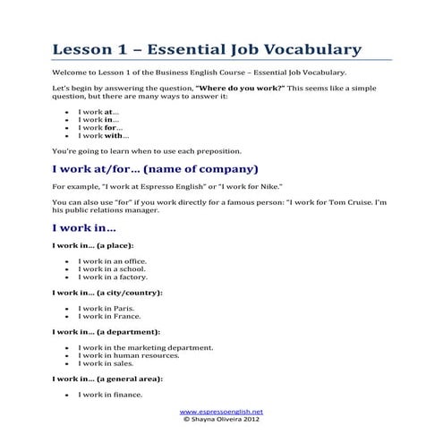 Business english-lesson-1-full-text | PDF