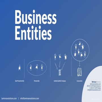 Business Entities: classify, understand, choose, and manage. | PDF