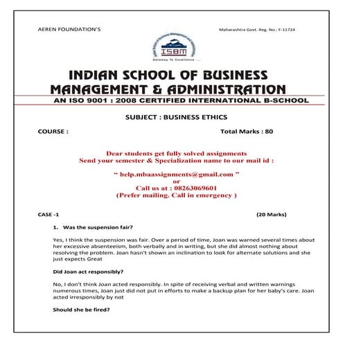 Business ethics | DOC