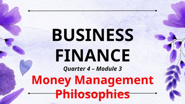 Business Finance Module 1.pdf | Business Accounting & Finance | Business