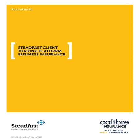 Steadfast Client Trading Platform Business Insurance | PDF