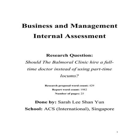 Business - internal assesment | PDF