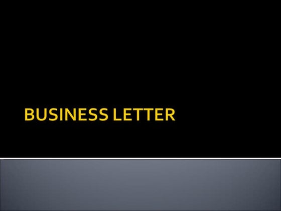 Parts of a Business Letter | PPT
