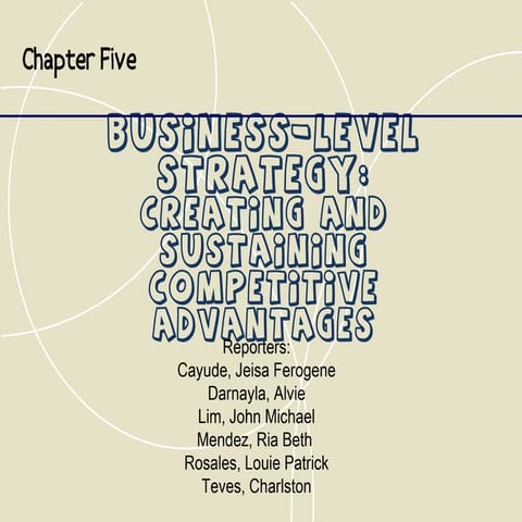 Business level strategy: Creating and Sustaining Competitive Advantages | PPT
