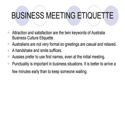 Business Meeting Etiquette | PPT
