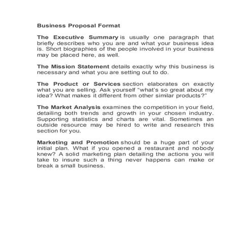 Business Proposal Format | DOCX