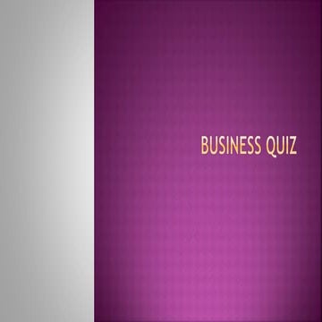 Business quiz | PPSX