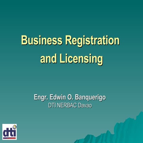 Business Registration and Licensing | PPT