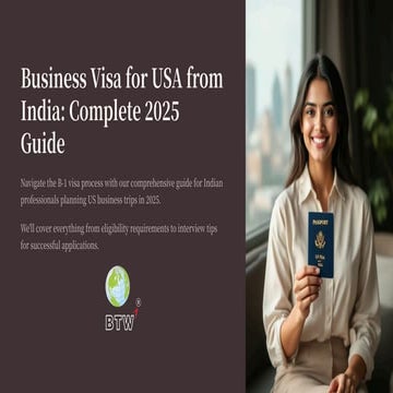 Business Visa for USA from India – Complete B-1 Visa Guide 2025 | PDF