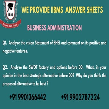 BUSINESS ADMINISTRATION I IIBMS CASE STUDY SOLUTIONS I IIBMS MBA CASE ...