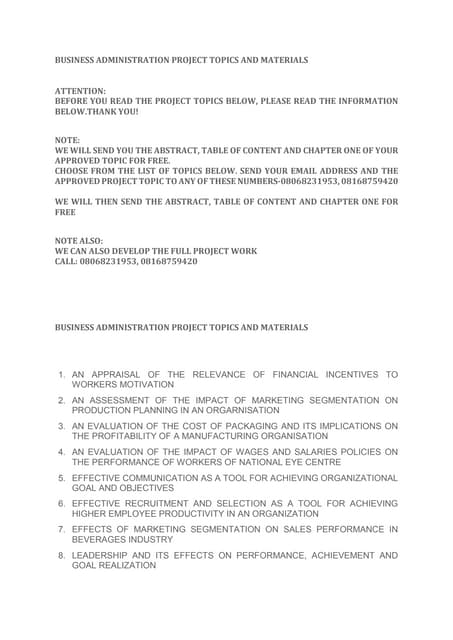 Business studies project topics and materials | DOCX | Business ...