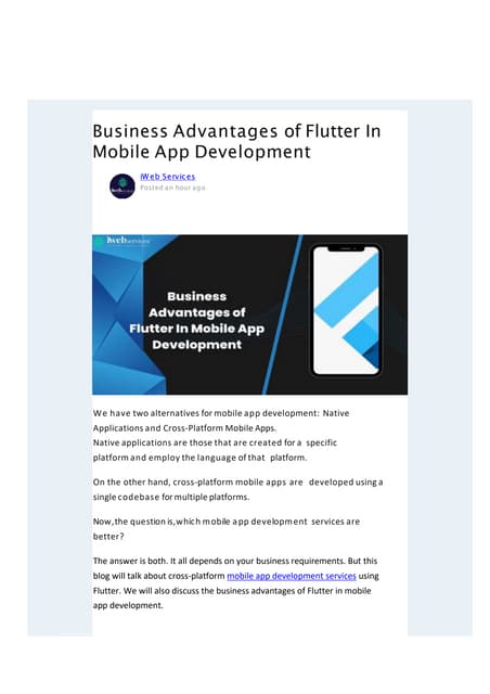 Why choose Flutter for mobile app development? | PPT