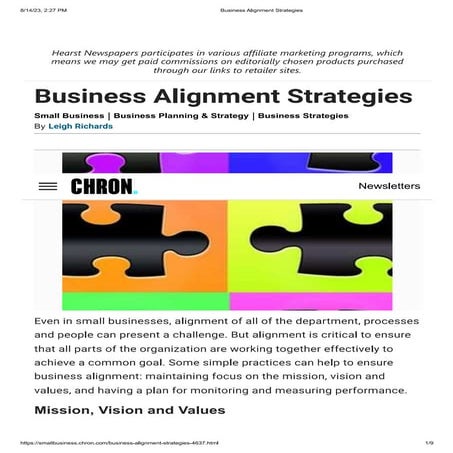 Business Alignment Strategies.pdf | Business Operations | Business