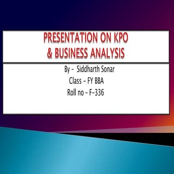Business analysis and kpo guidelines | PPTX