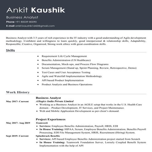 Business analyst ankit kaushik | PDF