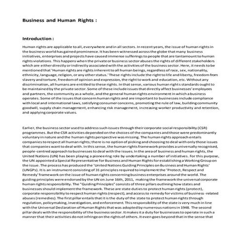 Business ans Human Rights | PPTX