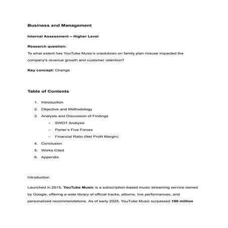 IB IA BUSINESS AND MANAGEMENT INTERNAL ASSESMENT BUSINESS MAN | PDF