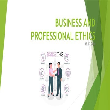 Comprehensive Guide to Business and Professional Ethics Principles | PPTX