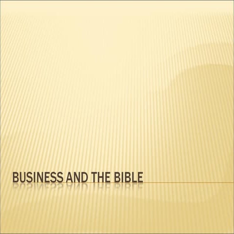 Business and the bible | PPT