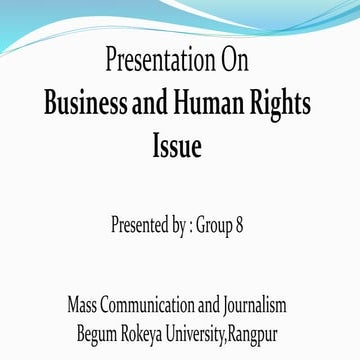 Business ans Human Rights | PPTX
