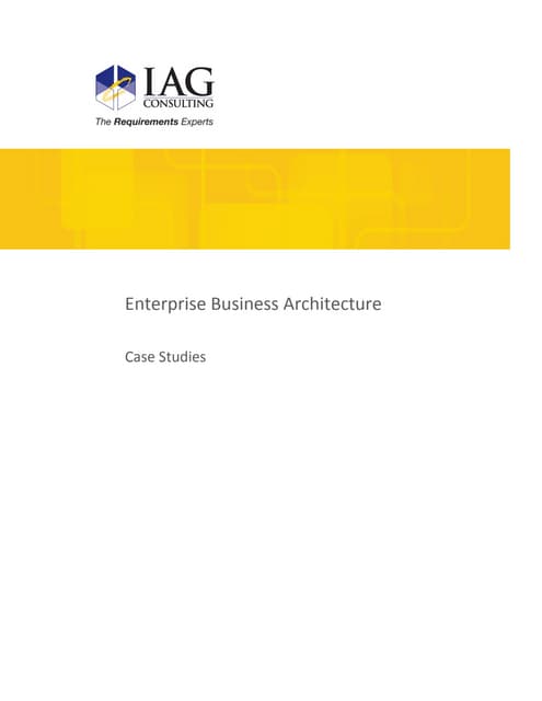 Techniques and Deliverables of Business Architecture | PDF | Business ...
