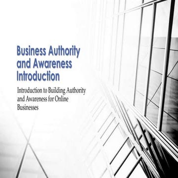 Business authority and awareness introduction | PPTX