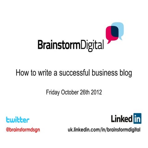 How to write a successful business blog | PPT