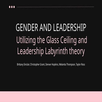 Gender and Leadership Utilizing the Glass Ceiling and Leadership ...