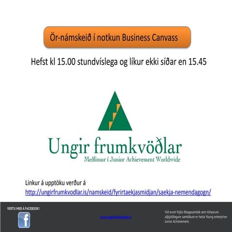 Business canvas Ungra frumkvöðla | PDF