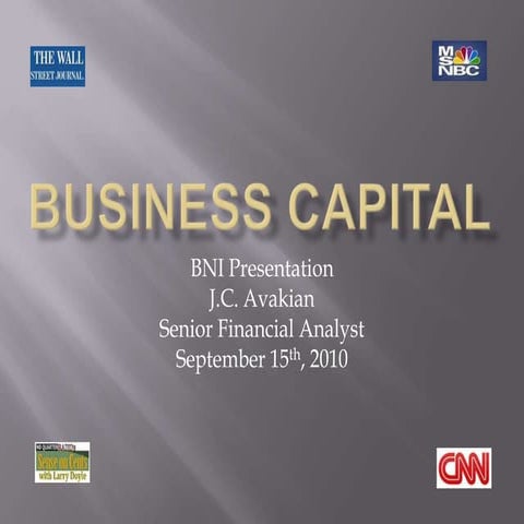 Business capital power point presentation 09 14 10 | PPTX