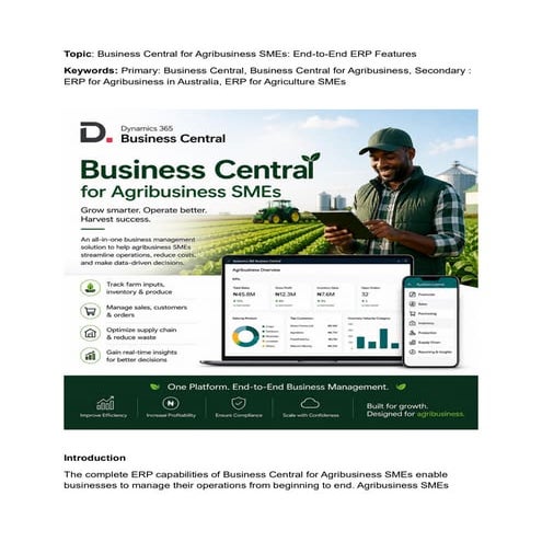 Microsoft Dynamics 365 Business Central Capability Guide | PDF