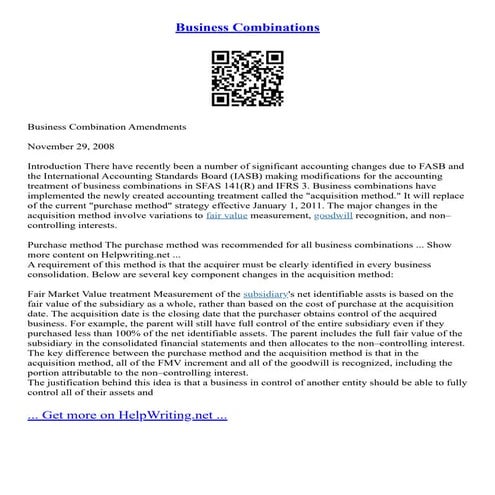 Business Combinations | PDF
