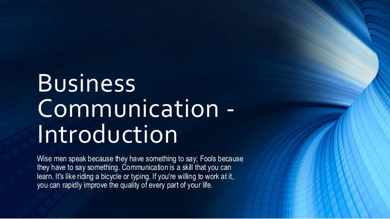 Business communication introduction