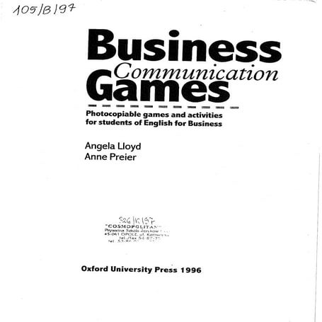Business Communication Games | PDF