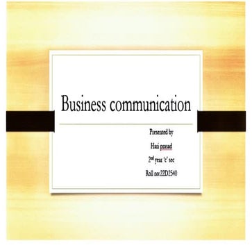 business communication ppt entrepreneur development | PPT