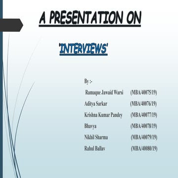 Presentation on INTERVIEWS | PPTX
