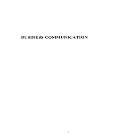 Business communication self learning material | PDF