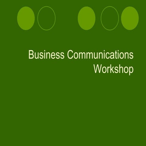 Business communications workshop | PPT