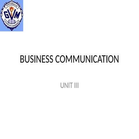 BUSINESS COMMUNICATION UNIT 2.pptxabchde | PPT