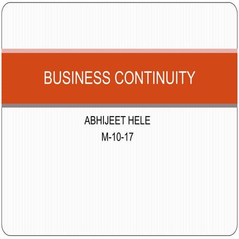 Business continuity | PPT