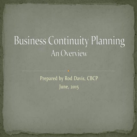 Business continuity overview | PDF | Business | Business and Finance