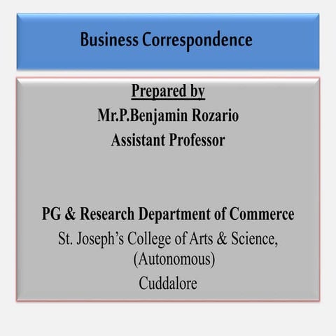 Business correspondence | PPTX