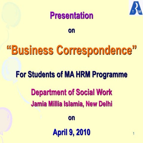 Business Correspondence.ppt