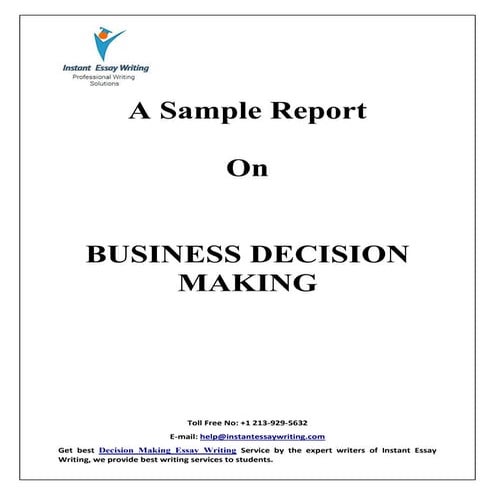 Sample Report on Business Decision Making By Instant Essay Writing | PDF