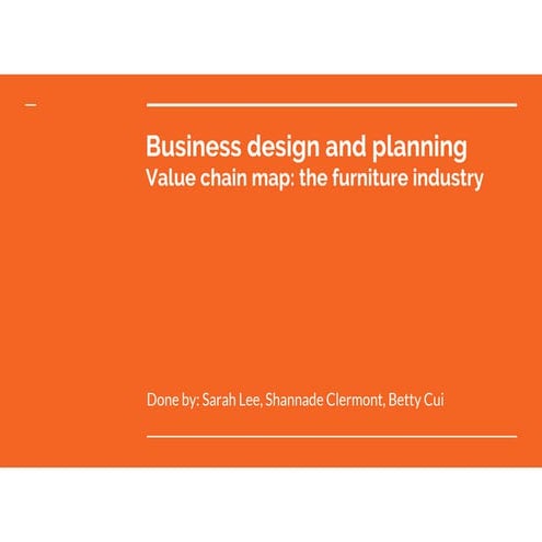 Business design and planning - value chain map and matrix (furniture ...