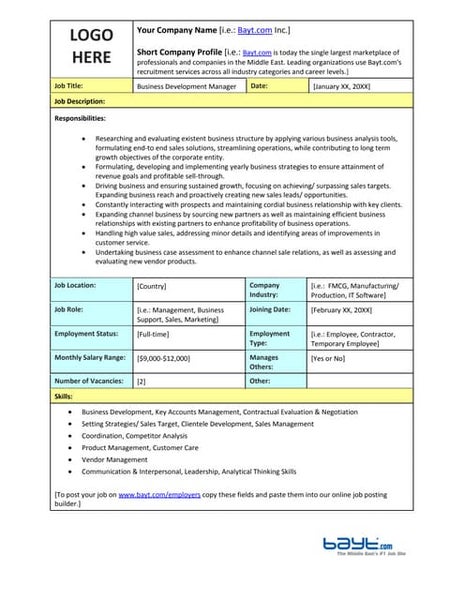 Business Development Manager Job Description Ford business-development-manager-job-description-ford